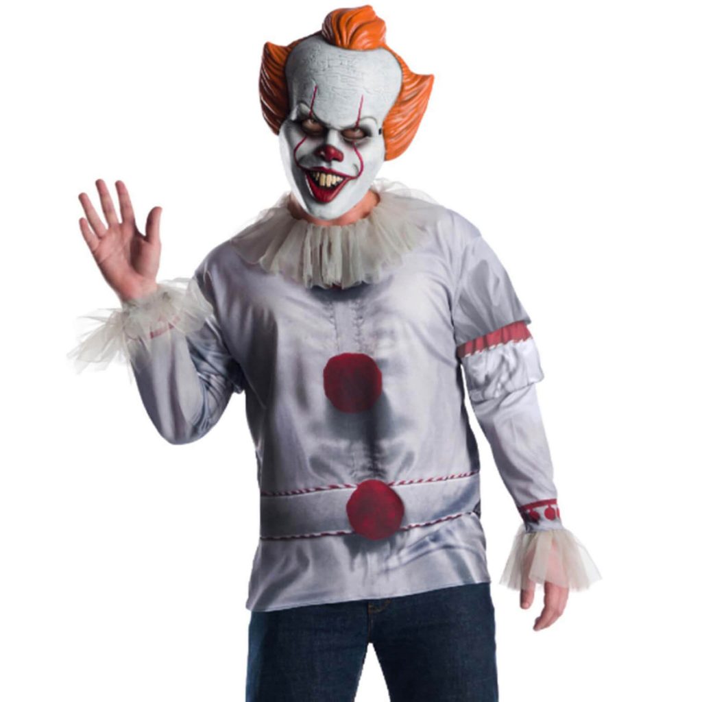 Böser Clown Pennywise Kostüm Teile-Set Shirt+Maske Stephen Kings ES ...