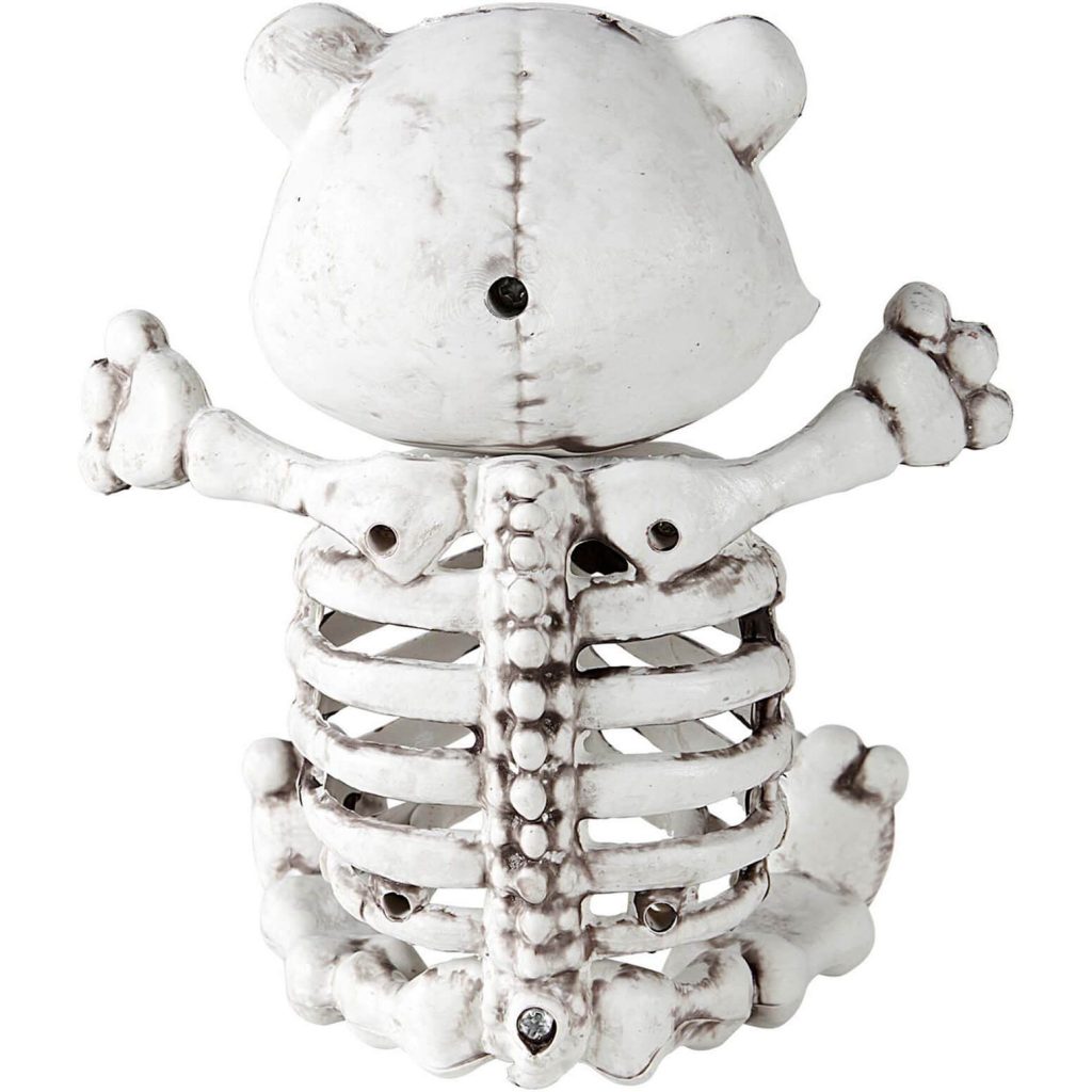 Tierskelett Teddy bleich Deko Standfigur Teddybärenskelett 15cm grau ...
