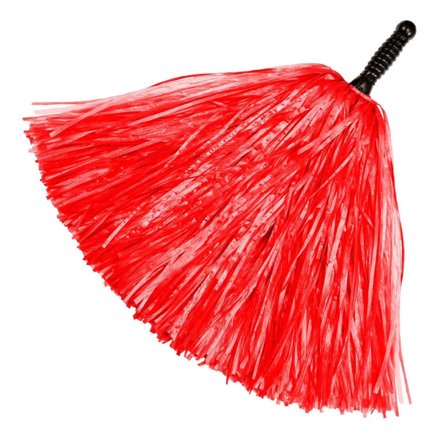 Cheerleader Pom Poms mit schwarzem Haltestab rot – Fortmann mascerade.com