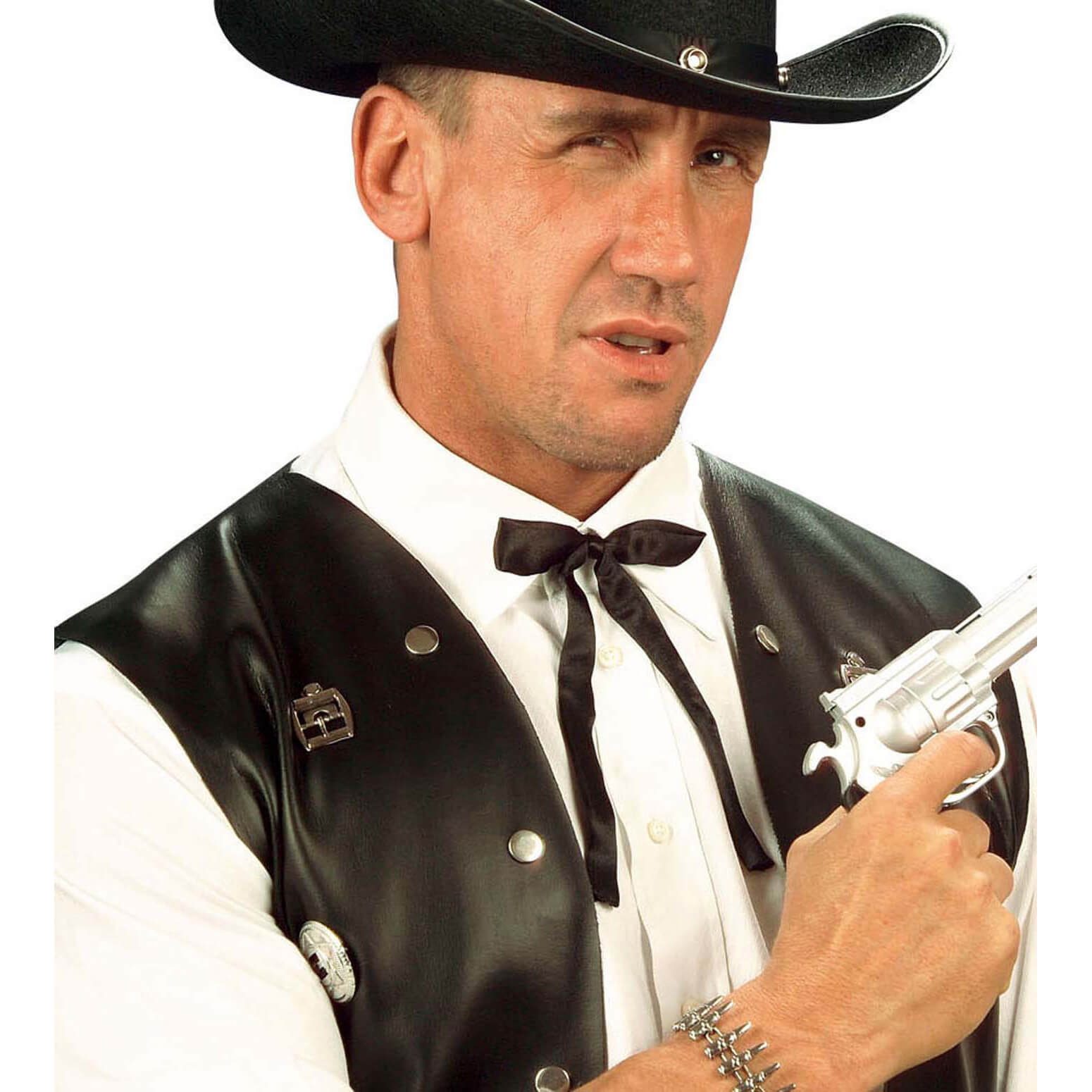 Cowboy / Steampunk Schleife Fliege aus Satin schwarz – Fortmann ...