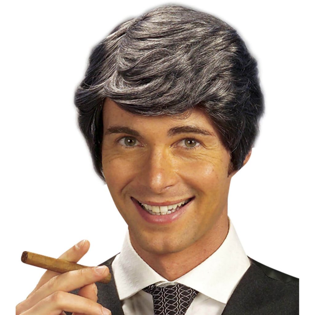 Perücke kurz glatt Rick Kurzhaarfrisur gewellt mit Seitenscheitel ...